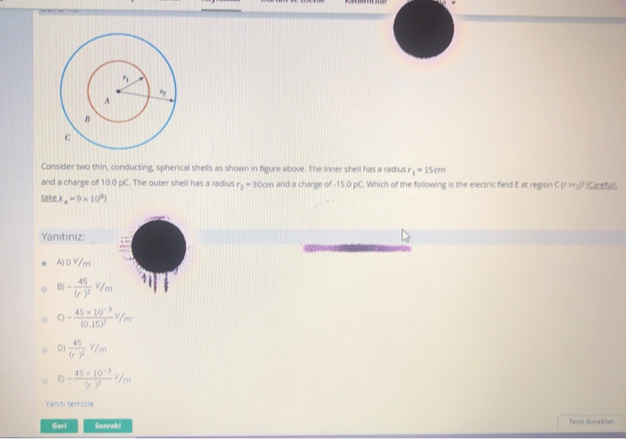 Solved M с Consider two thin, conducting spherical shells as | Chegg.com