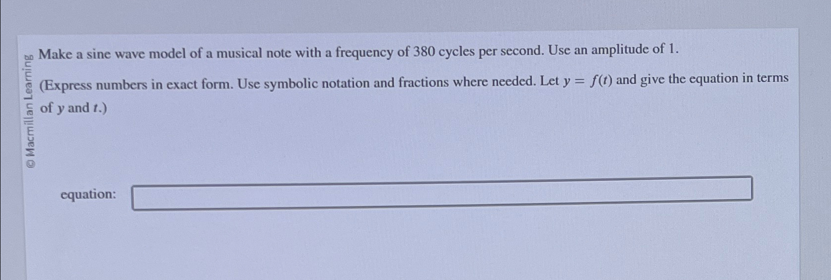 Solved on Make a sine wave model of a musical note with a | Chegg.com