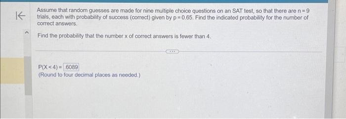 Solved Assume that random guesses are made for nine multiple | Chegg.com