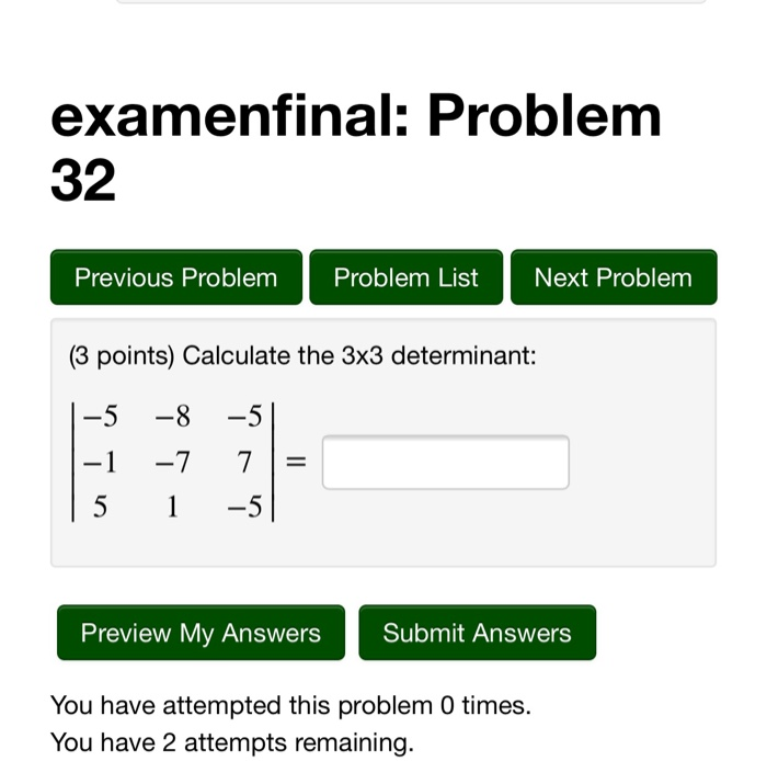 Solved examenfinal: Problem 32 Previous Problem Problem List | Chegg.com