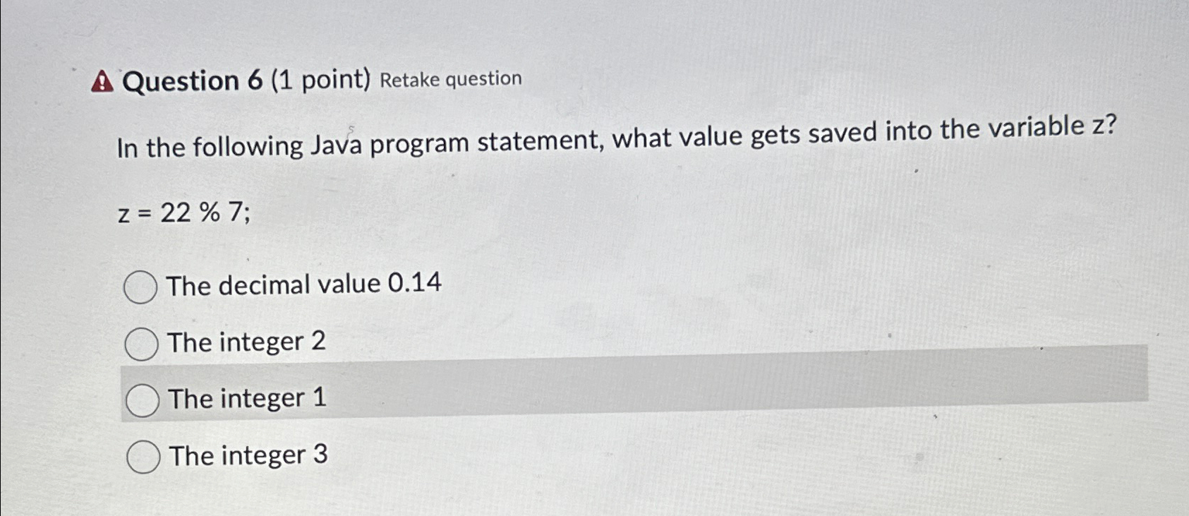 Solved A Question 6 (1 ﻿point) ﻿Retake questionIn the | Chegg.com