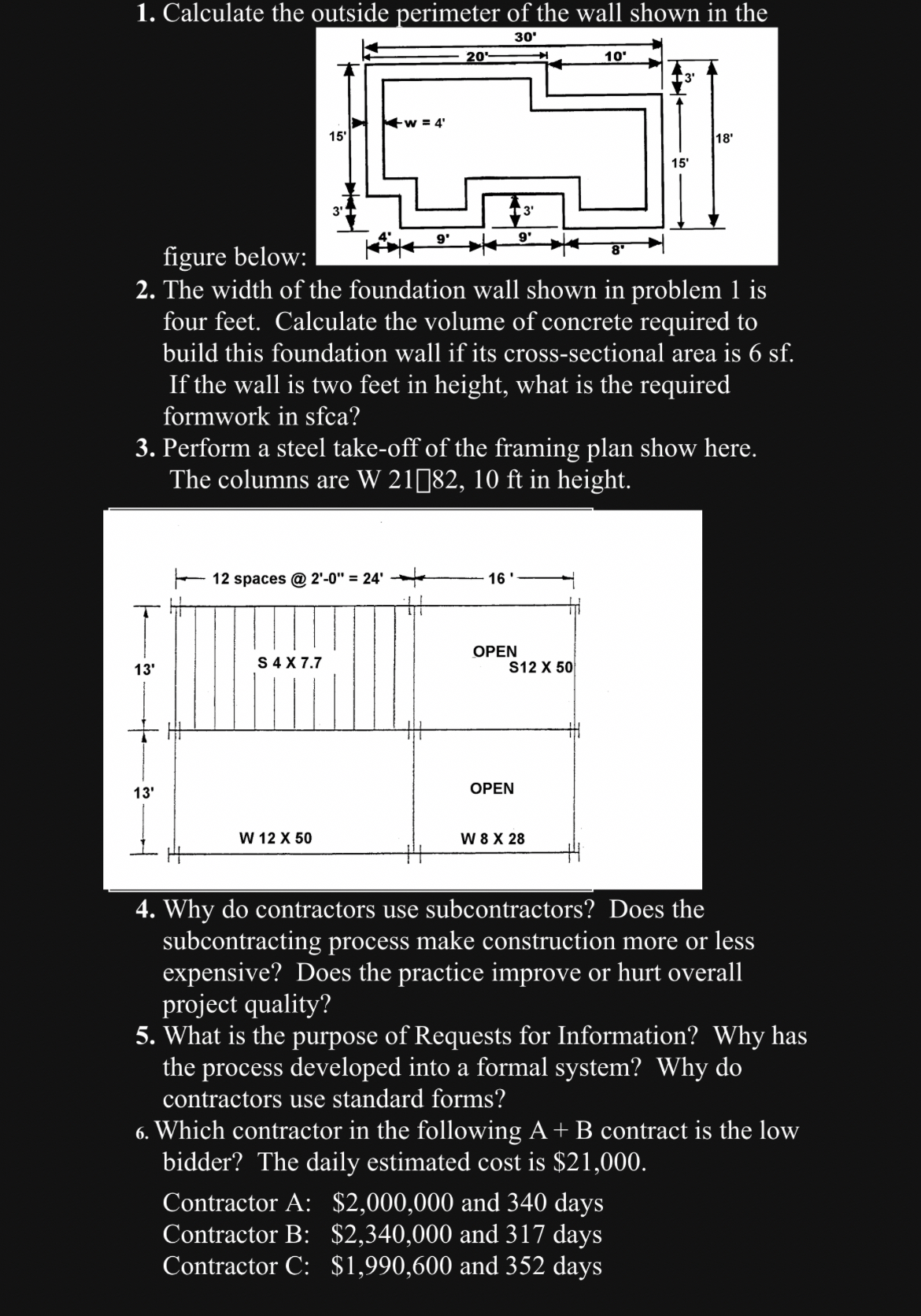 Solved Calculate the outside nerimeter of the wall shown in | Chegg.com