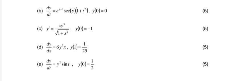 Solved Solve the following Initial Value Problems (IVP) and | Chegg.com