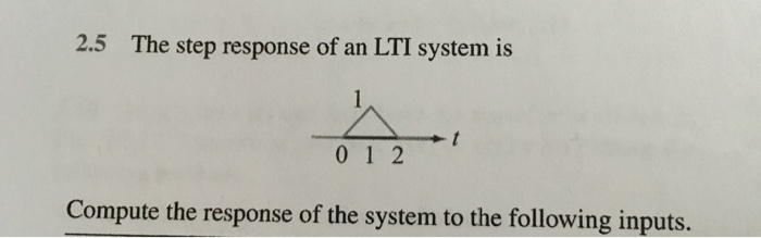 Solved 2.5 the step response of an LTI system is. Compute | Chegg.com