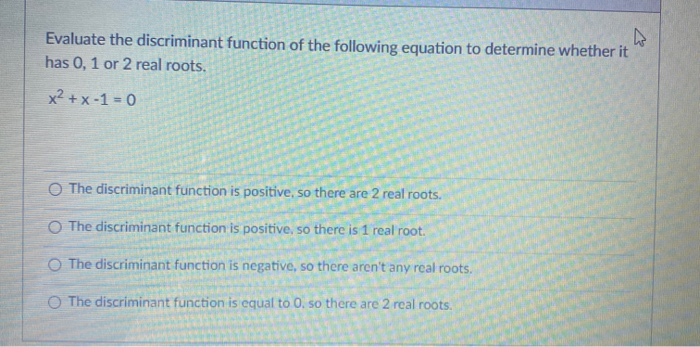 Solved Evaluate the discriminant function of the following | Chegg.com