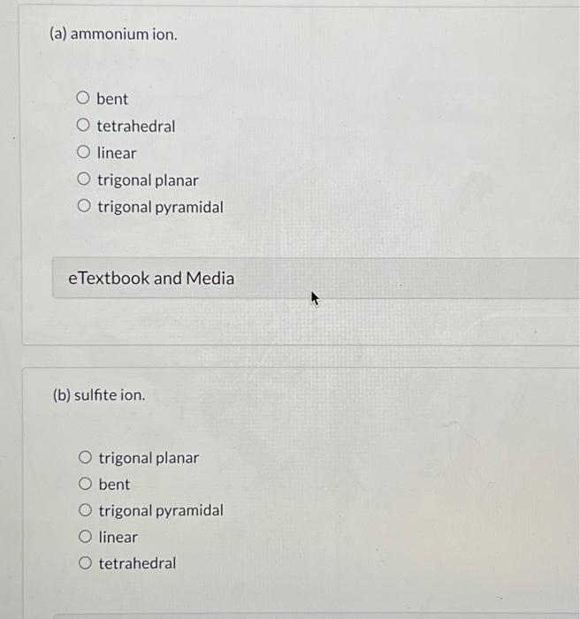 Solved Use Vsepr Theory To Predict The Structure Of These