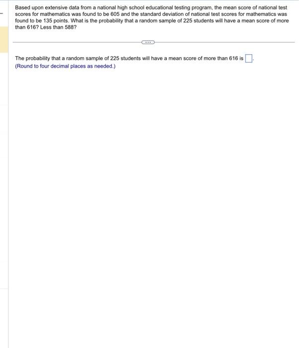 Solved Based upon extensive data from a national high school | Chegg.com