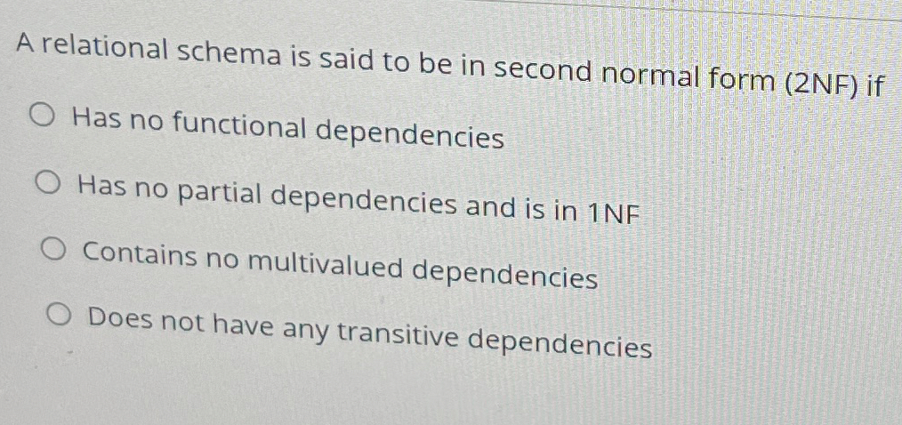 Solved When designing a database, you shouldmake sure | Chegg.com