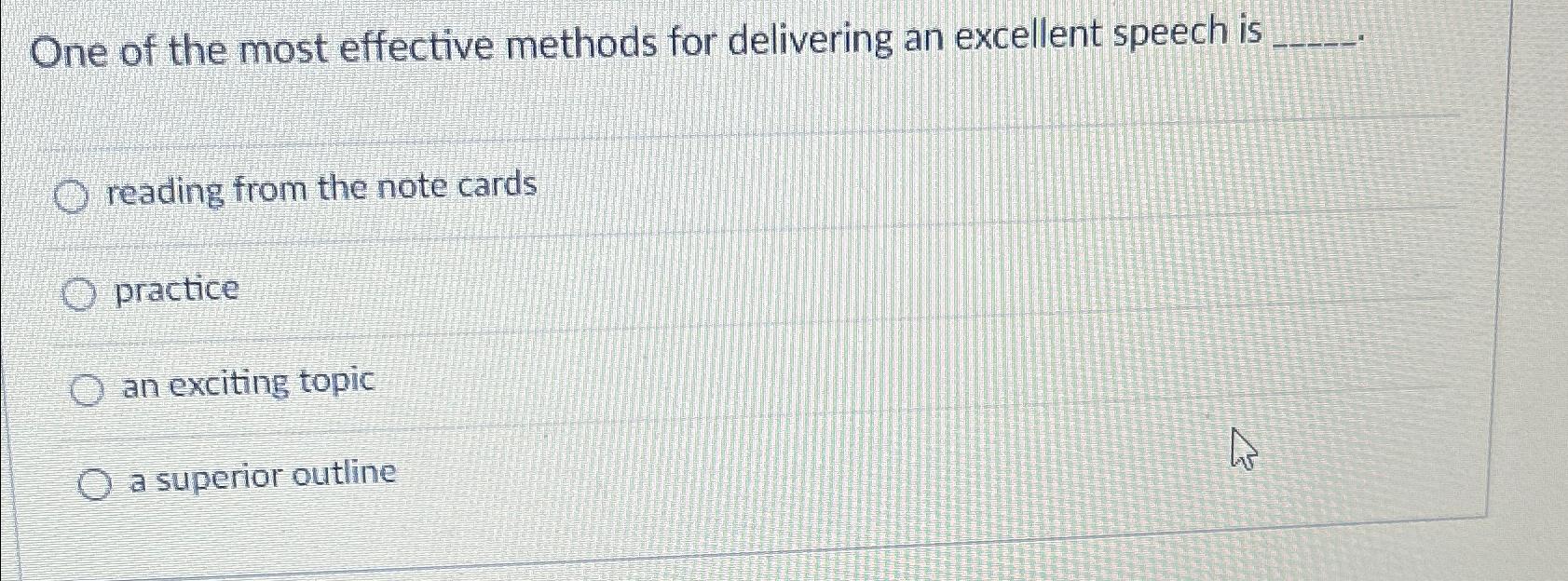 Solved One of the most effective methods for delivering an | Chegg.com
