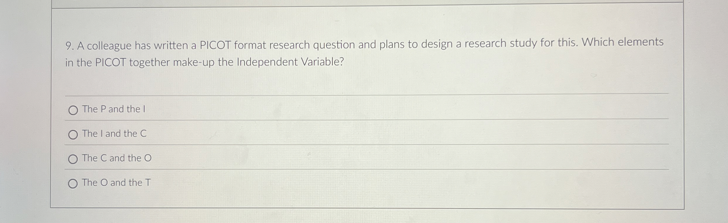 Solved A colleague has written a PICOT format research | Chegg.com