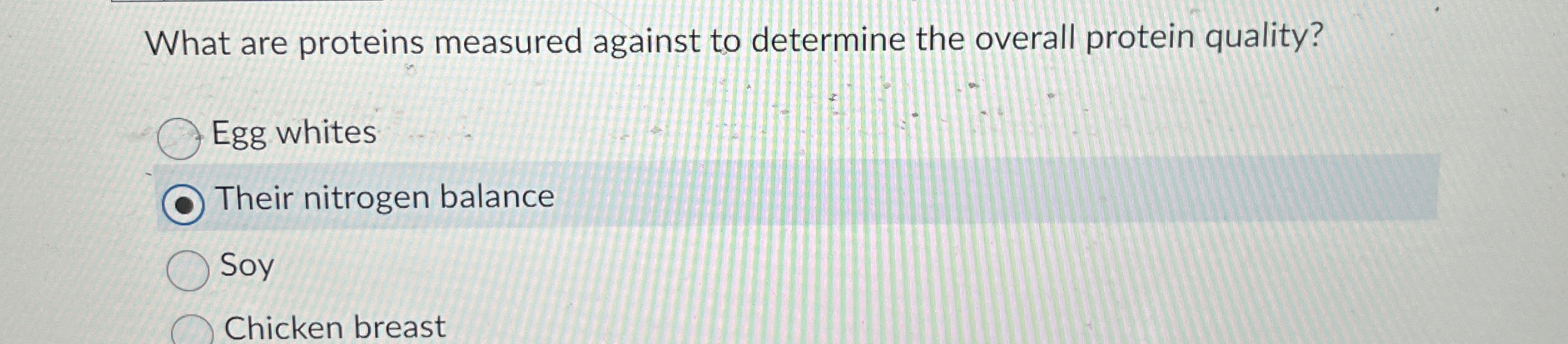 Solved What are proteins measured against to determine the | Chegg.com