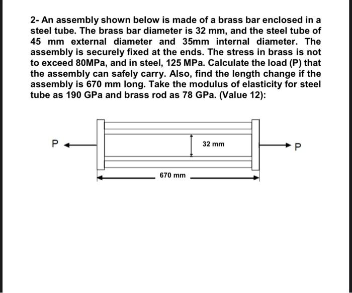 Solved 4- Calculate the total strain energy of the bolt as | Chegg.com