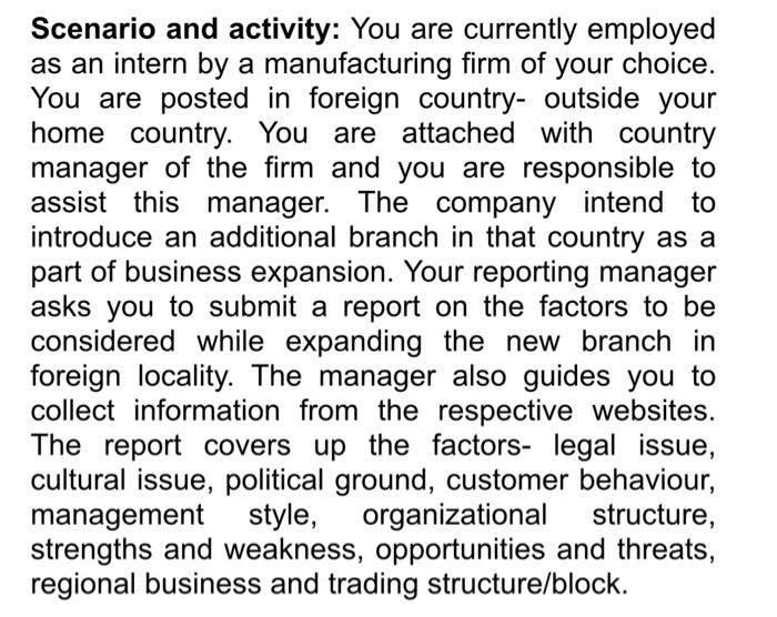 Solved Scenario and activity: You are currently employed as | Chegg.com