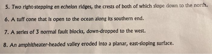 5. Two right-stepping en echelon ridges, the crests | Chegg.com