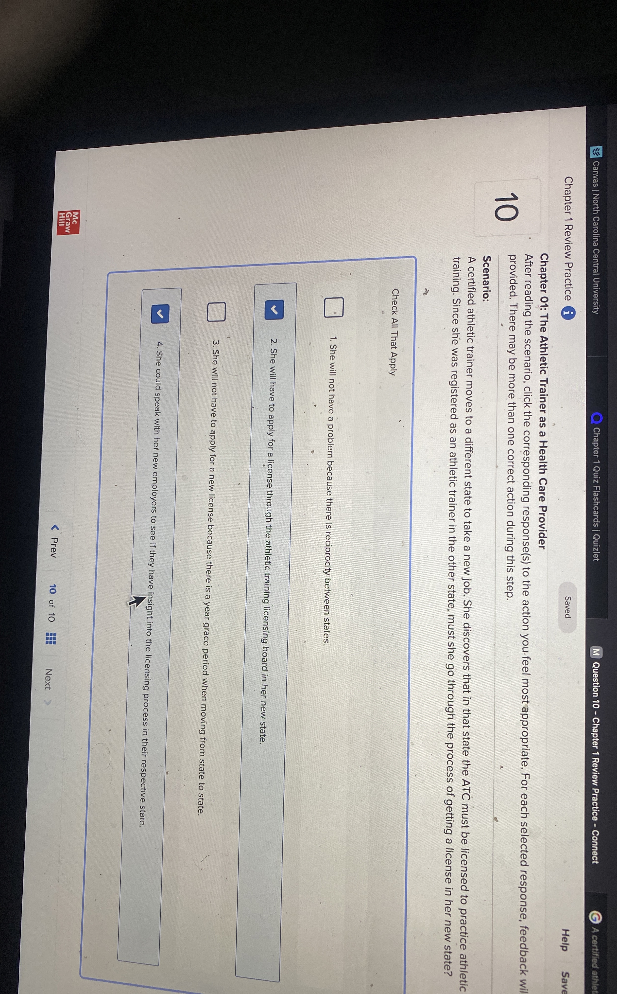 Solved Help Save & ExitChapter 01: The Athletic Trainer as a | Chegg.com
