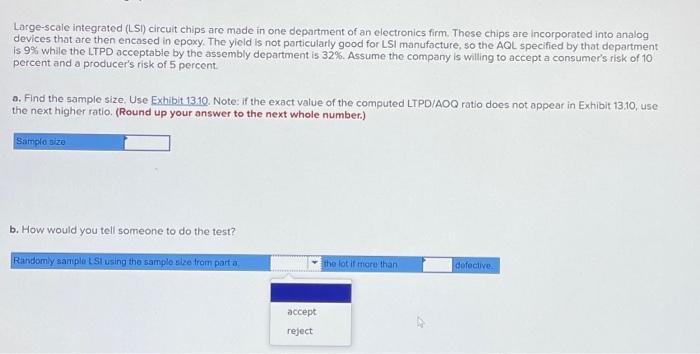 Solved Large-scale integrated (LSI) circuit chips are made | Chegg.com