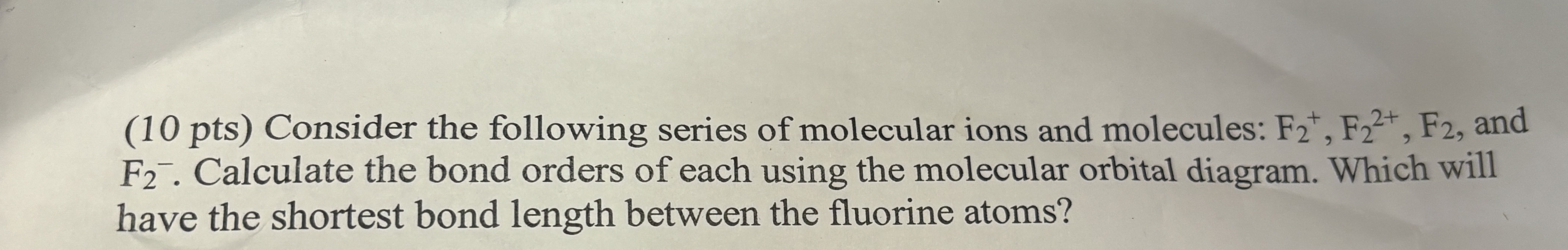 Solved (10 ﻿pts) ﻿Consider the following series of molecular | Chegg.com