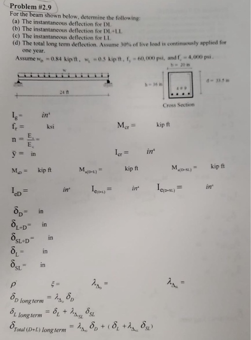 Solved Problem #2.9 For the beam shown below, determine the | Chegg.com