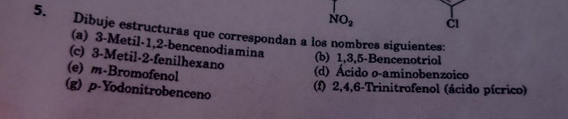 Solved 5. Dibuje estructuras que correspondan a los nombres | Chegg.com