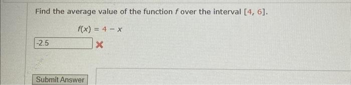 Solved Find the average value of the function f over the | Chegg.com