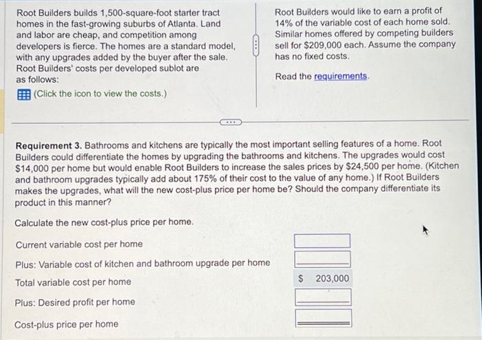 Solved Requirement 3. Bathrooms and kitchens are typically | Chegg.com