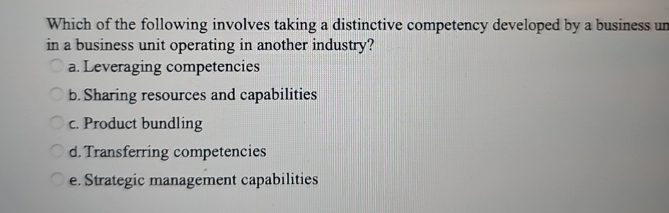 Solved Which of the following involves taking a distinctive | Chegg.com