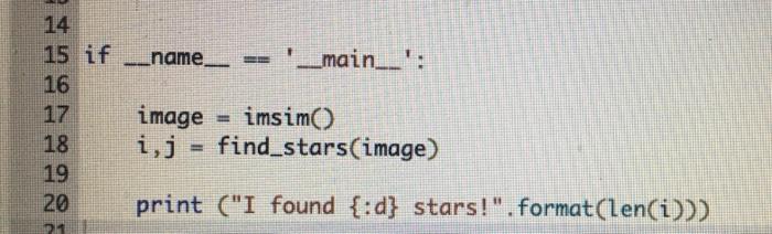 Solved 15.9 LAB*: Finding Stars in an Astronomical Image In | Chegg.com
