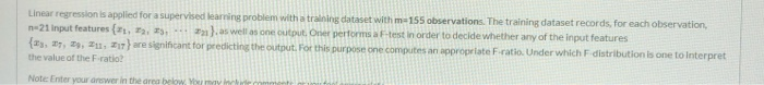 Solved Linear regression is applied for a supervised | Chegg.com