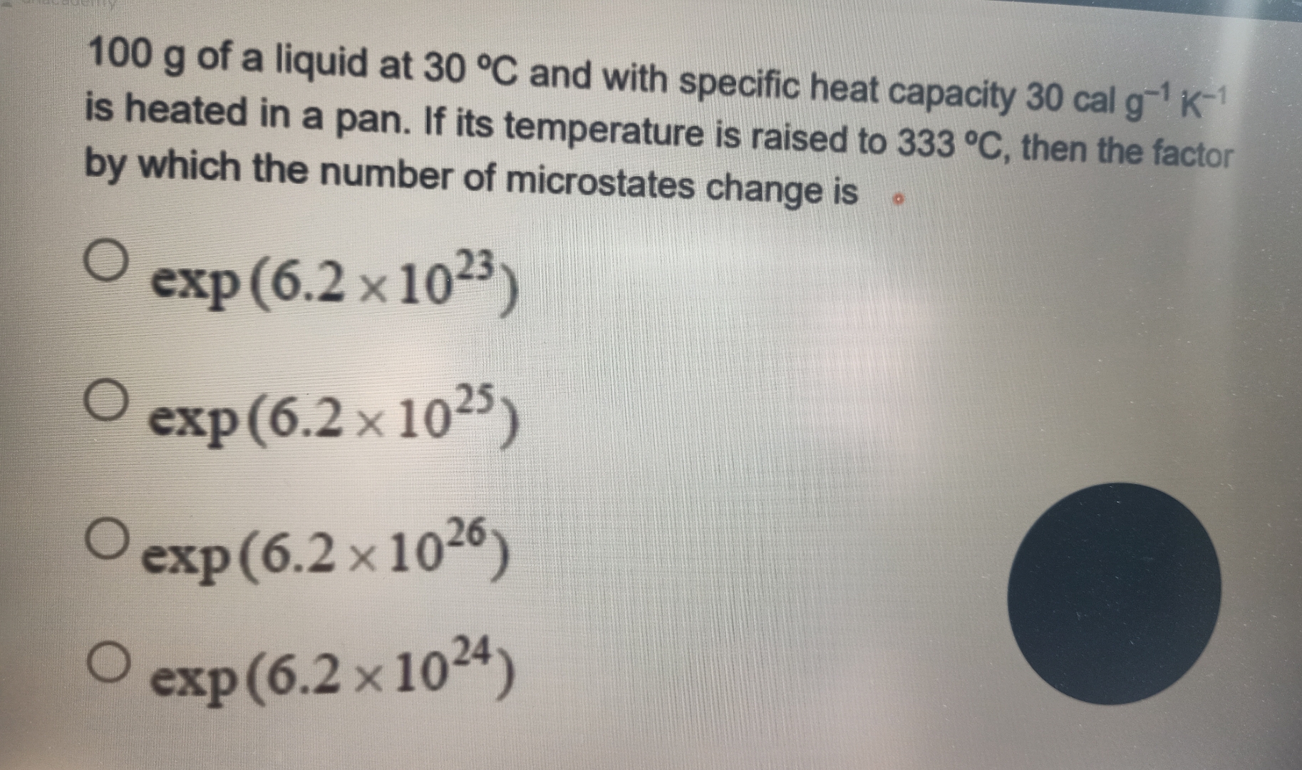 Solved 100 ﻿g of a liquid at 30°C ﻿and with specific heat | Chegg.com