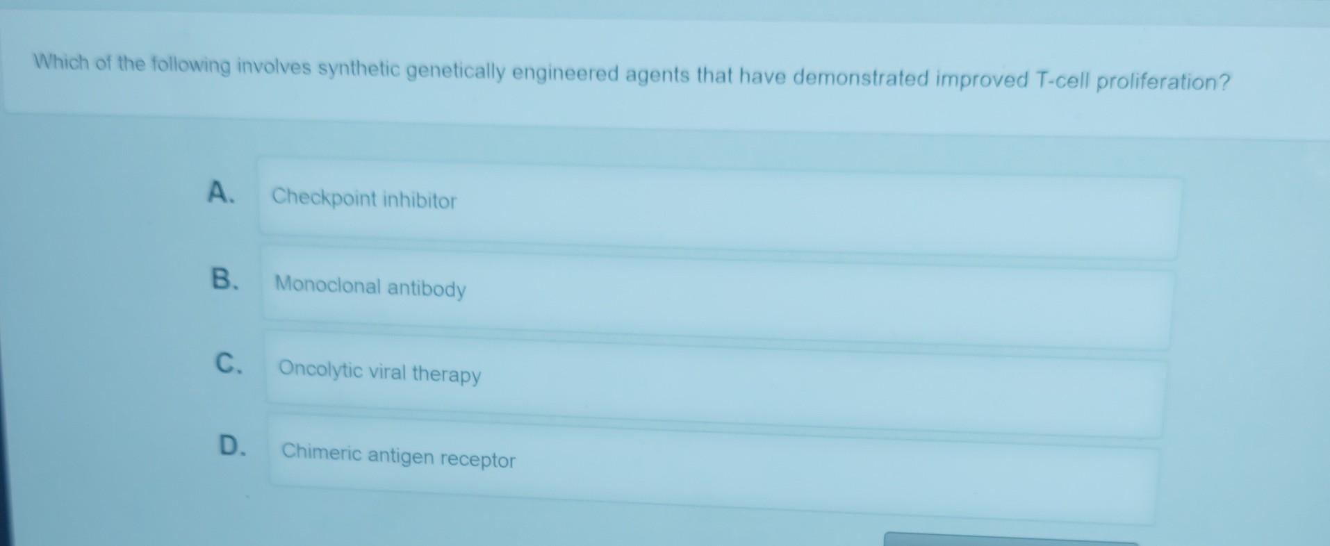 Solved Which of the following involves synthetic genetically | Chegg.com