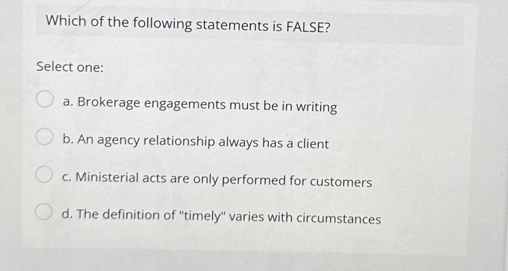 Which of the following statements is FALSE?Select | Chegg.com