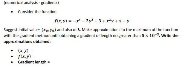 Solved (numerical analysis - ﻿gradients)Consider the | Chegg.com