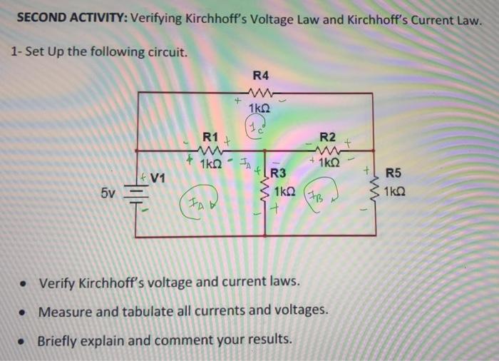 Solved SECOND ACTIVITY: Verifying Kirchhoff's Voltage Law | Chegg.com