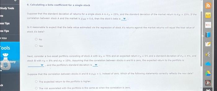 Solved 6. Calculating a beta coefficient for a single stock. | Chegg.com