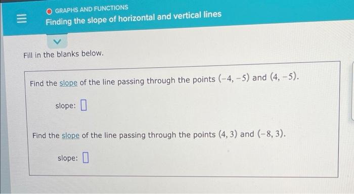 Solved = OGRAPHS AND FUNCTIONS Finding the slope of | Chegg.com