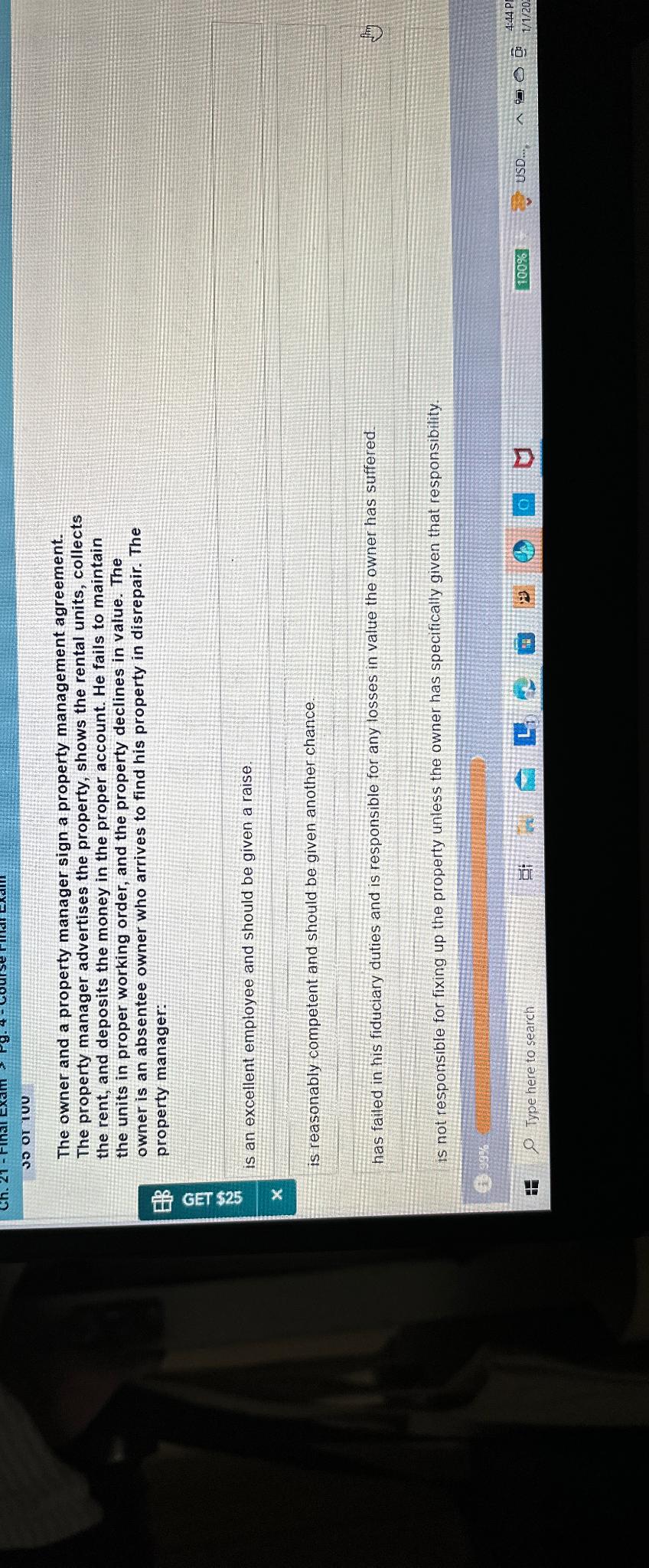 Solved The owner and a property manager sign a property | Chegg.com