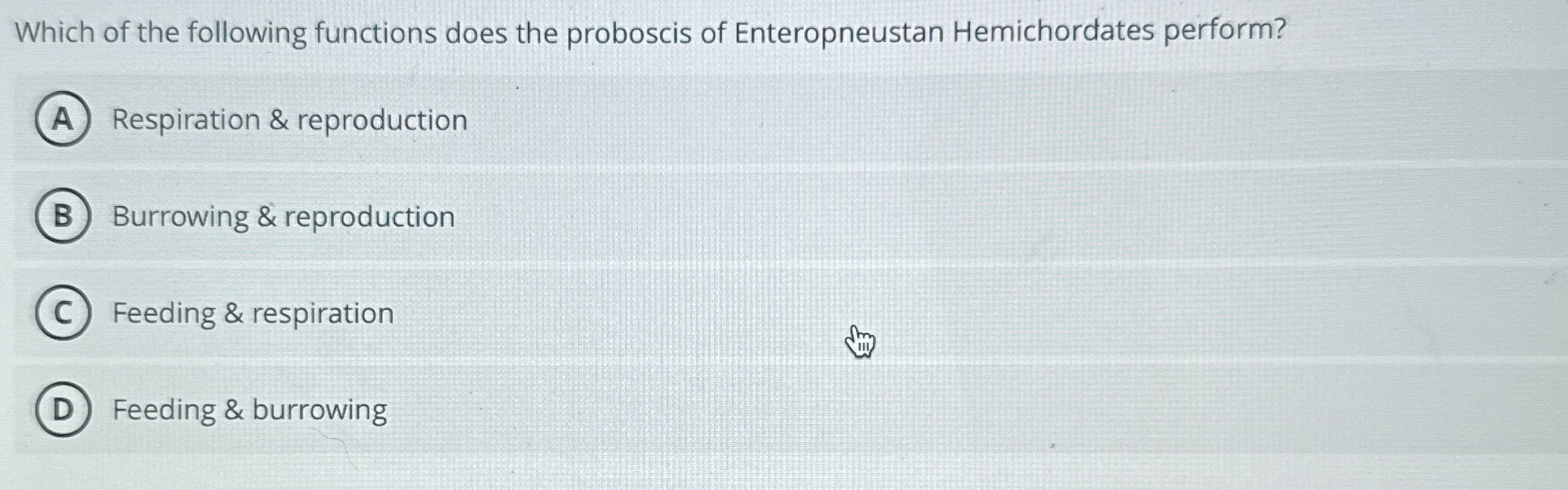 Solved Which of the following functions does the proboscis | Chegg.com