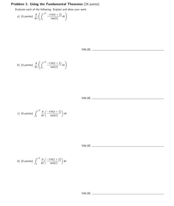 Solved Problem 1: Using the Fundamental Theorems (24 points) | Chegg.com