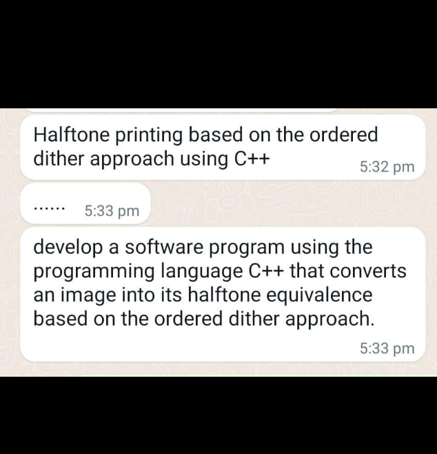 Halftone printing based on the ordered dither | Chegg.com