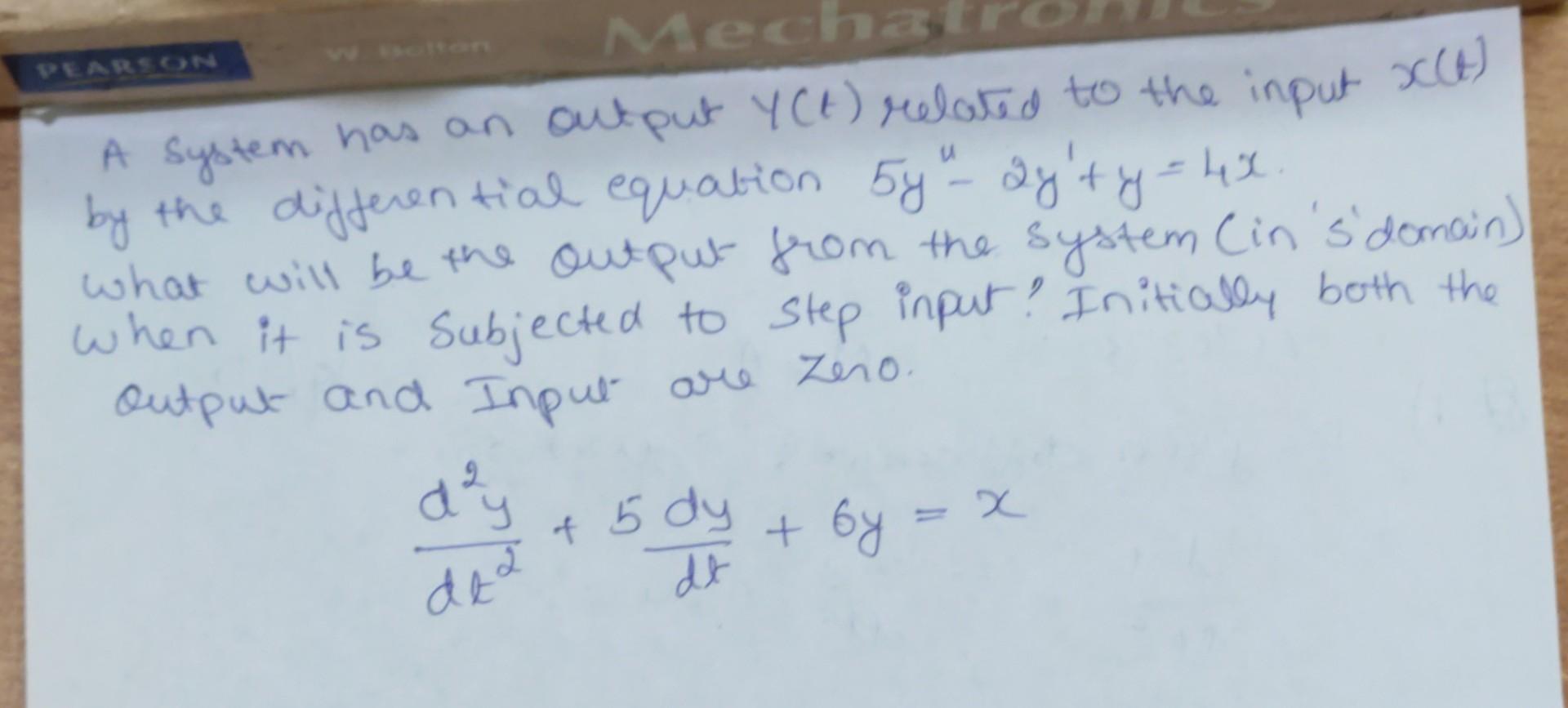 Solved A system has an output Y(t) related to the input x(t) | Chegg.com