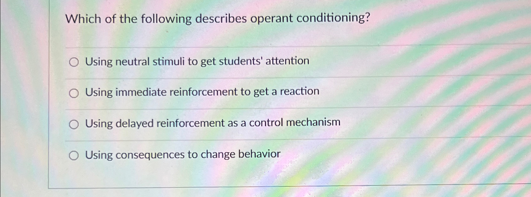 Solved Which of the following describes operant | Chegg.com
