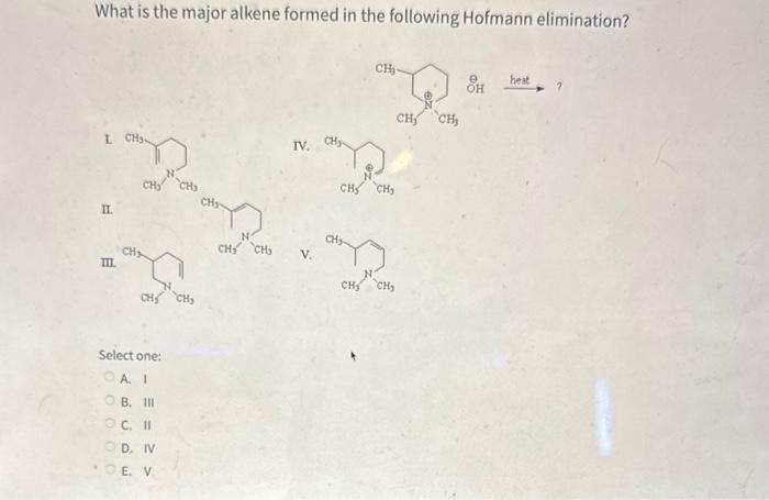 Solved what is the major alkene formed in the following | Chegg.com