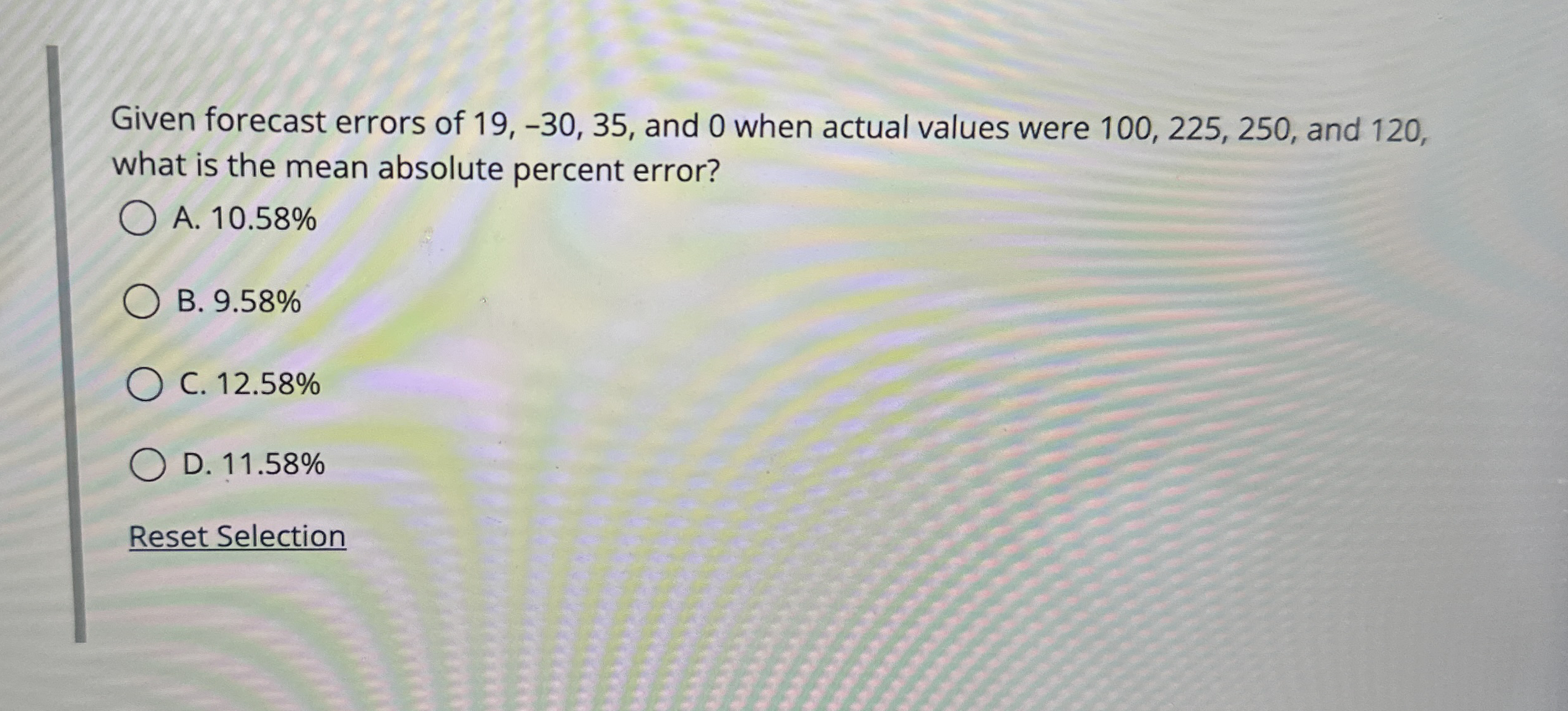 Solved Given forecast errors of 19,-30,35, ﻿and 0 ﻿when | Chegg.com