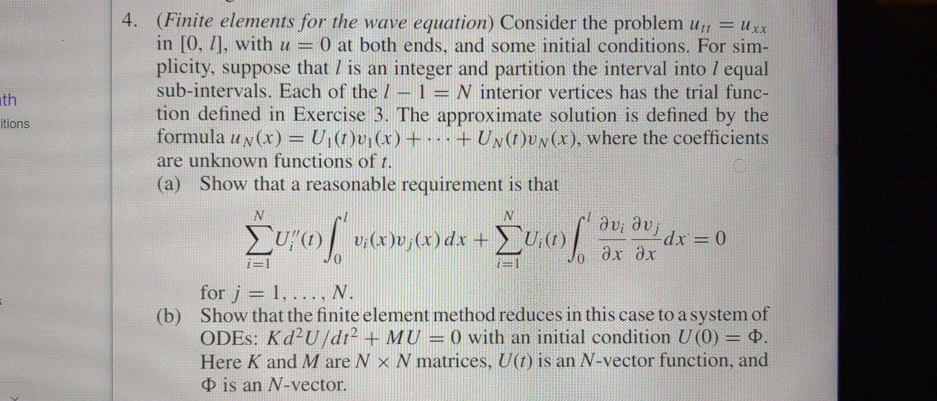 Solved Finite Elements For The Wave Equation Consider The