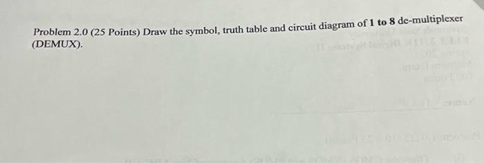 Solved Problem 2.0 (25 Points) Draw the symbol, truth table | Chegg.com