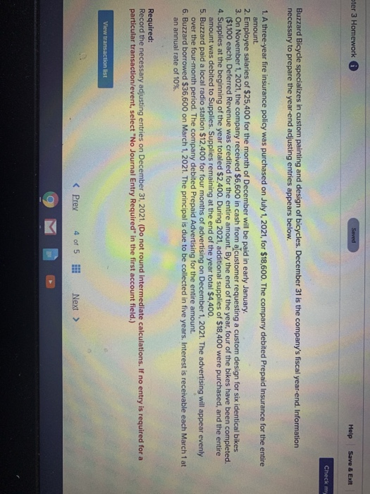 Solved oter 3 Homework Saved Help Save Exit Check my Buzzard | Chegg.com