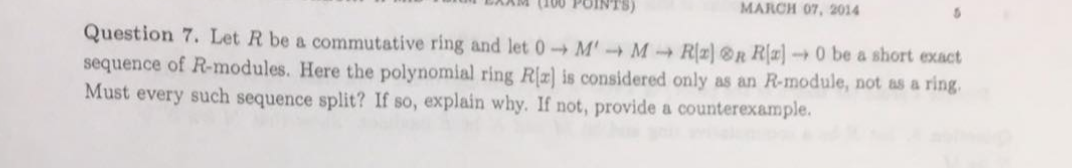 Solved Question 7. ﻿Let R ﻿be a commutative ring and let | Chegg.com