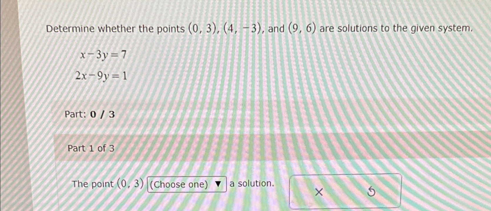 Solved Determine whether the points (0,3),(4,-3), ﻿and (9,6) | Chegg.com