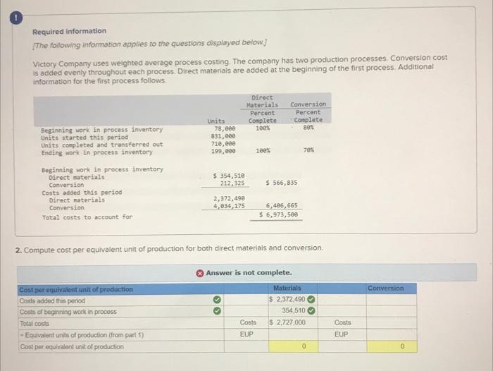 Required information [The following information | Chegg.com
