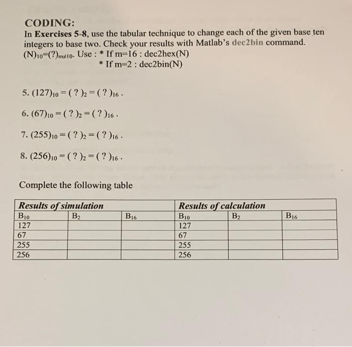 Solved CODING: In Exercises 5-8, use the tabular technique | Chegg.com